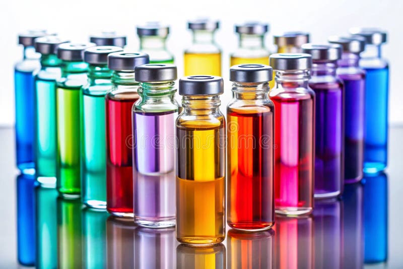 Colorful Vials Against White Background Stock Illustration ...