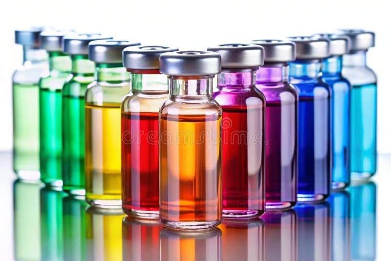 Colorful Vials Against White Background Stock Illustration ...
