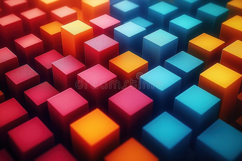 Colorful Vibrant Abstract Geometric Pattern. Many Colourful Squares ...