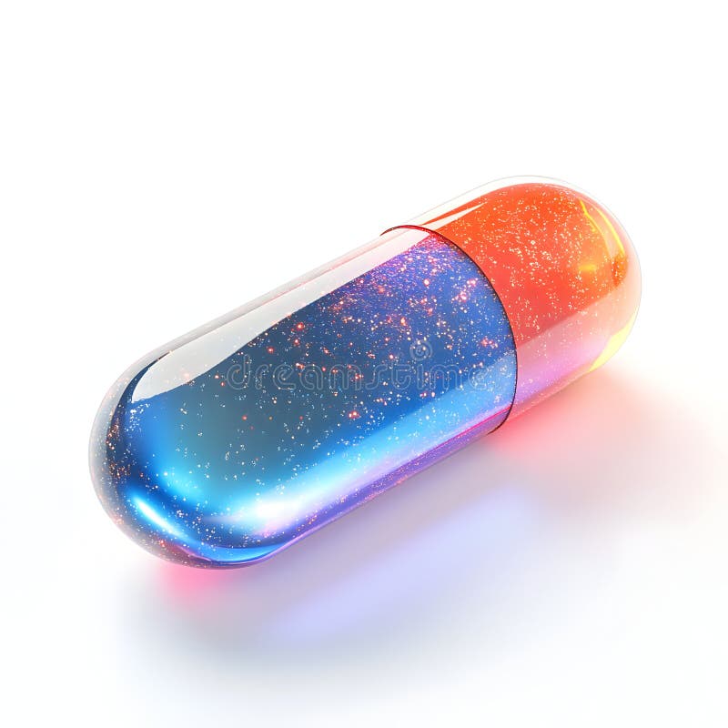 Colorful Vibrant Capsule on a White Background Stock Image - Image of ...