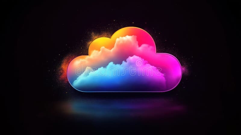 Colorful Vibrant Cloud Graphic Design. Modern Aesthetic Tech Icon ...