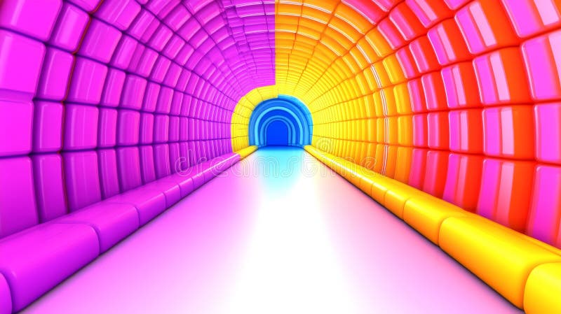 Colorful Vibrant Curves and Columns Define the Abstract Architectural ...