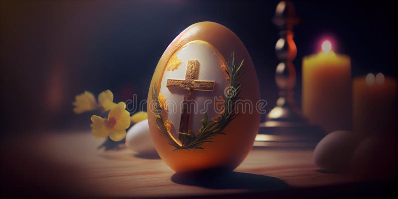 Colorful and Vibrant Design of this Decorative Easter Egg with a Cross ...