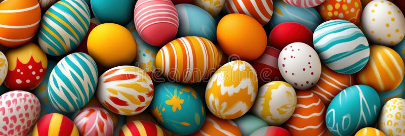 Colorful and Vibrant Easter Eggs are Placed beside Each Other ...