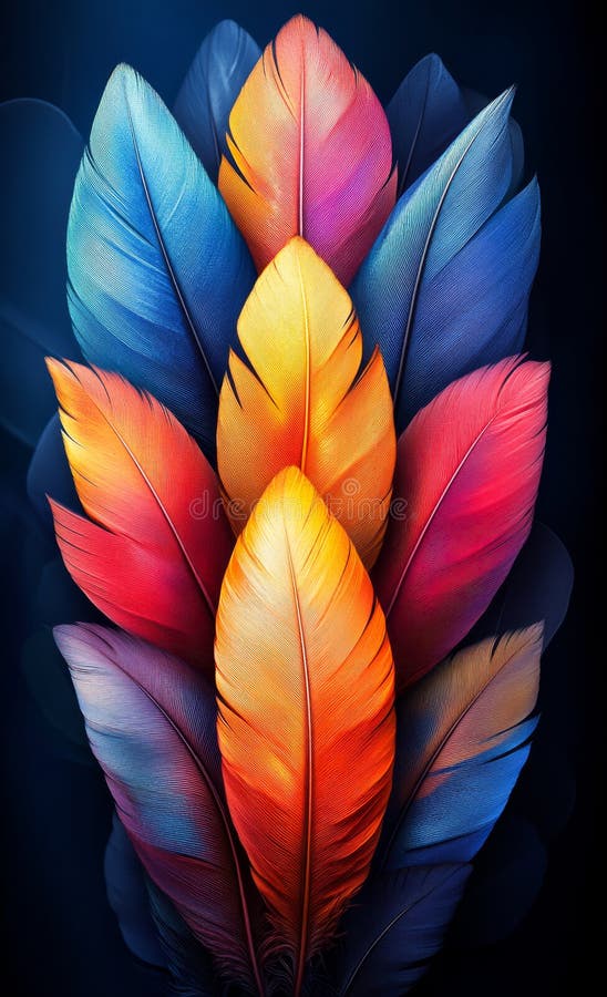 Colorful, Vibrant Feather Display Stock Image - Image of design, feathers: 361800313