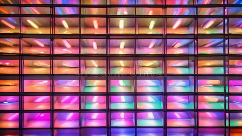 Colorful Neon Lights in a Grid Pattern Stock Footage - Video of ...