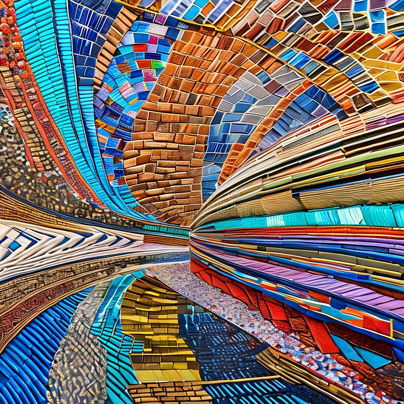 A Colorful and Vibrant Interpretation of a Mosaic, with Textures and ...