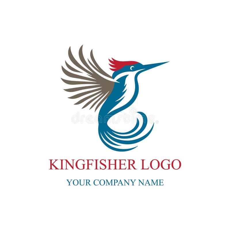 Colorful Vibrant Kingfisher Logo Design Stock Vector - Illustration of ...