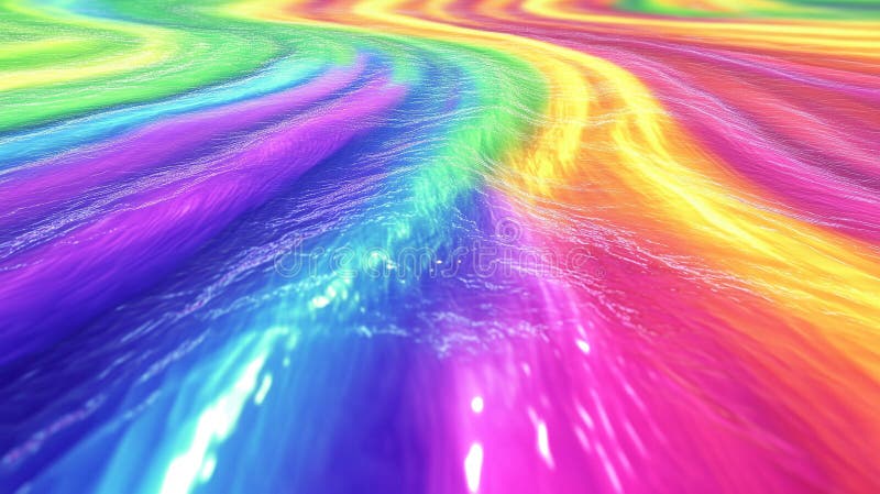 A Colorful and Vibrant Rainbow Wave Pattern with Flowing Textures Stock ...