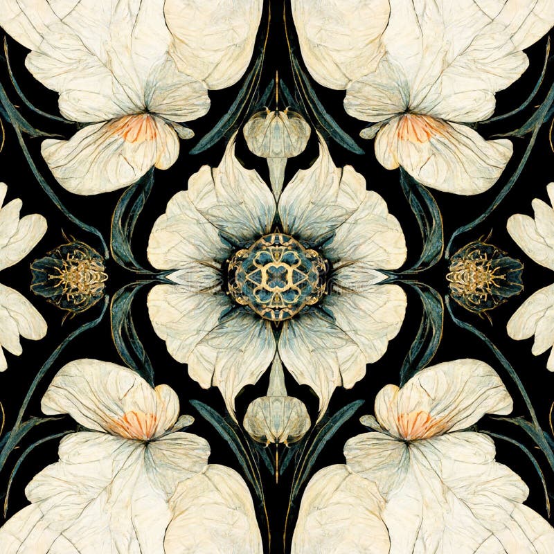 Colorful Victorian Floral Seamless Pattern Background Stock ...