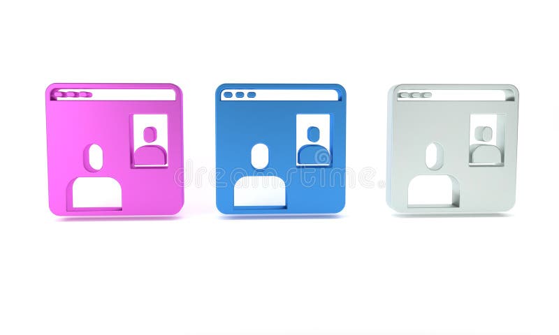 Colorful Video Chat Conference Icon Isolated on White Background ...