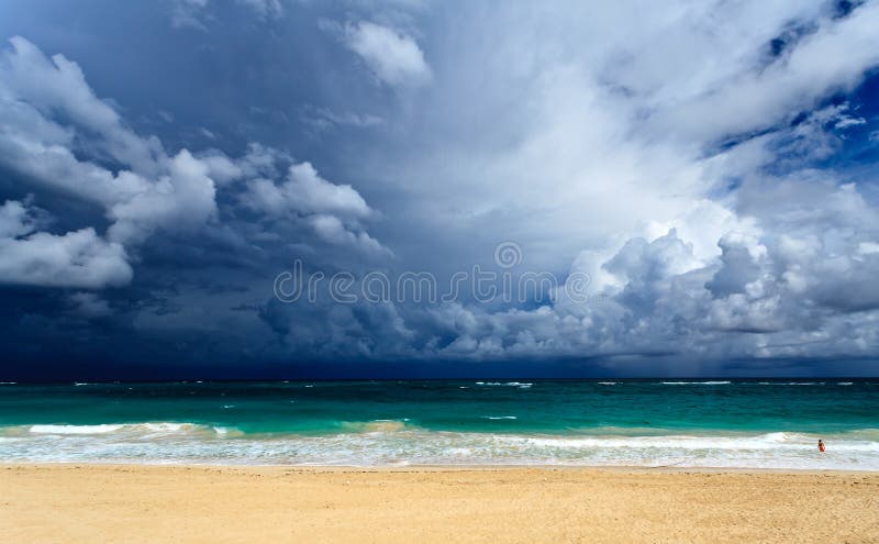 Colorful View of the Ocean and Clouds Stock Image - Image of scenic ...