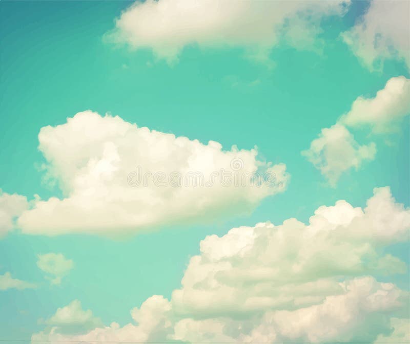Colorful Vintage Clouds and Sky. Nature Backgroud Stock Vector ...