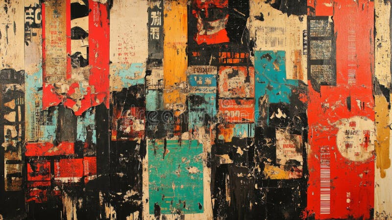 Colorful Vintage Collage Texture Background Stock Illustration ...