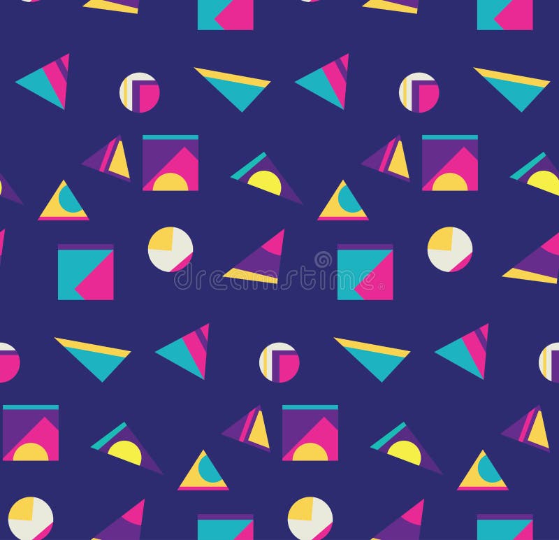 Colorful Vintage Geometric Patterns Stock Illustration - Illustration ...