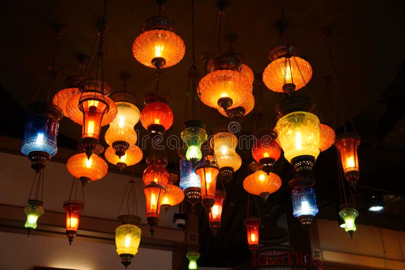 Colorful vintage lamps stock photo. Image of abstract - 32822200