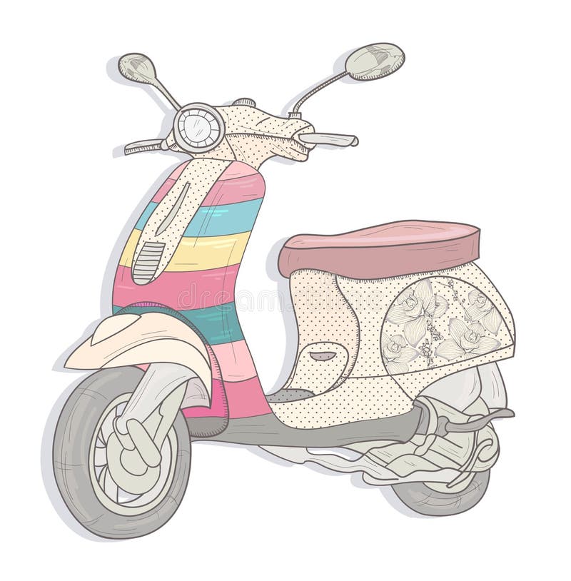 Retro scooter stock vector. Illustration of isolated - 57645152