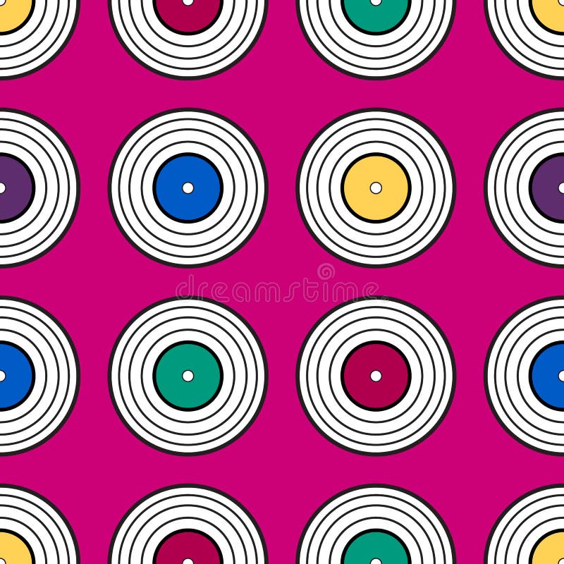 Colorful Vinyl Record, Pattern Background. Stock Vector - Illustration ...