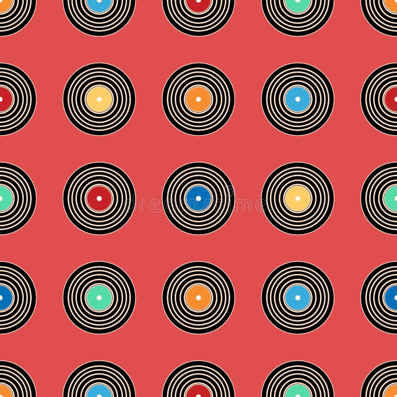 Colorful Vinyl Record, Pattern Background. Stock Vector - Illustration ...