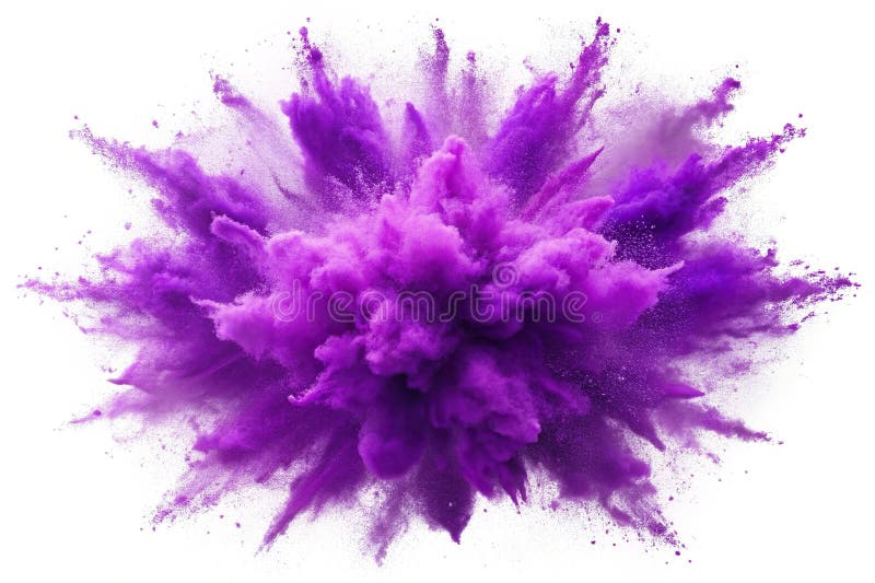 Vivid Violet Explosion on Pure White - Generative AI Stock Illustration - Illustration of ...