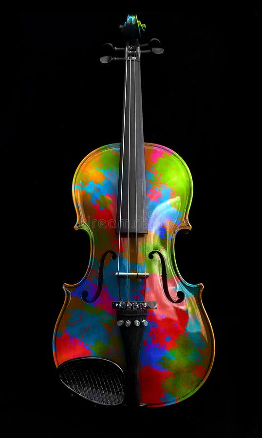 Colorful violin stock photo. Image of youthful, band - 53917460