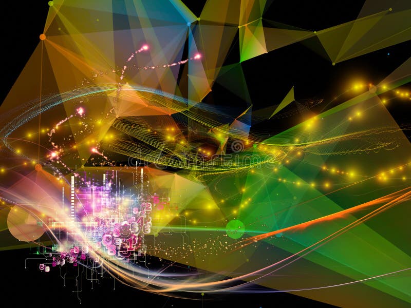 Colorful Virtual World stock illustration. Illustration of movement ...
