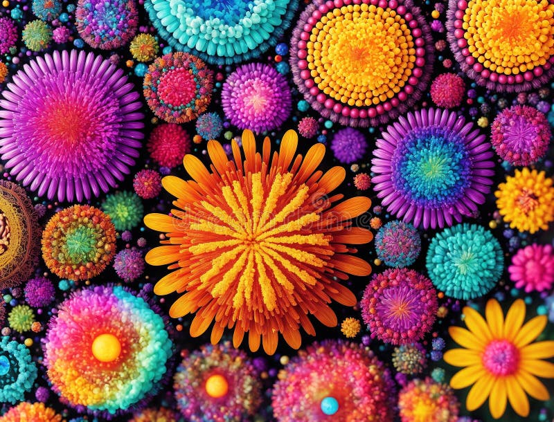 Colorful Virus and Bacteria in Under the Microscope Stock Photo - Image ...