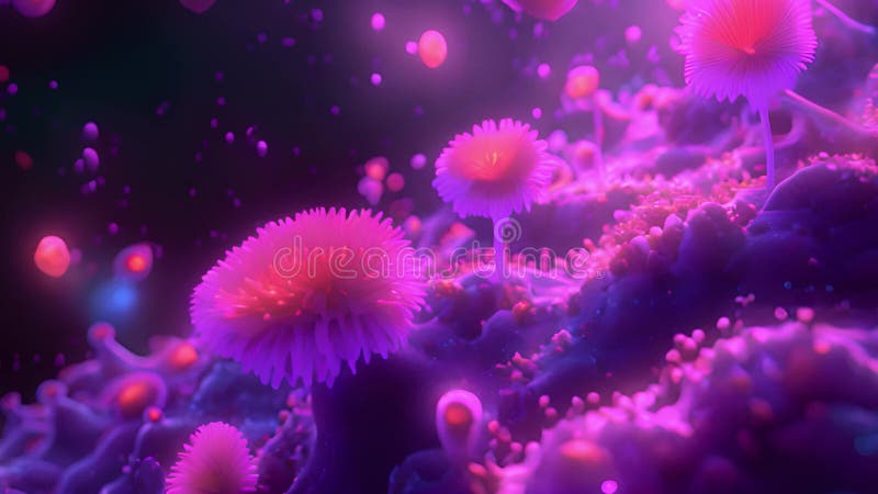 Vibrant Illustration of Virus Particles on Human Cell Surface Stock ...