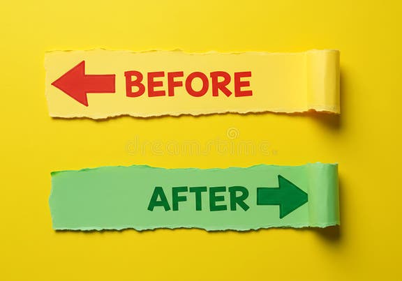 Before and after Colorful Visual for Clear Comparison Concept Stock ...