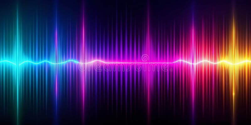 Colorful Visual Neon Sound Wave Abstract Background AI-Generated ...