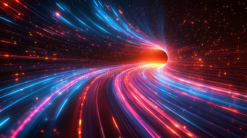 Colorful Visual Representation of a Swirling Vortex with Bright Streaks ...