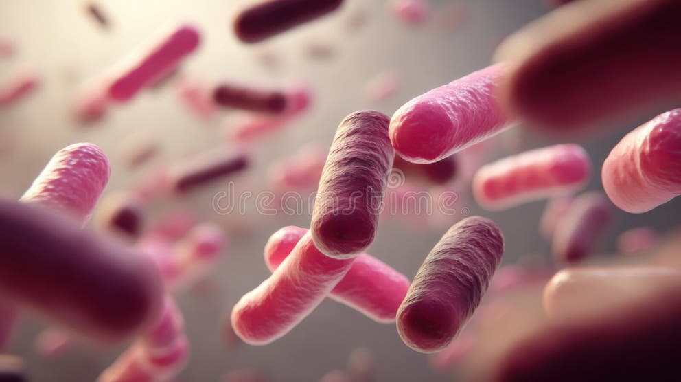 Colorful Visualization of Bacteria Under Microscopic View during a ...