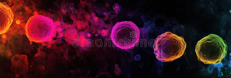 Magnified View of Colorful Viruses Highlighting Their Unique Structures ...