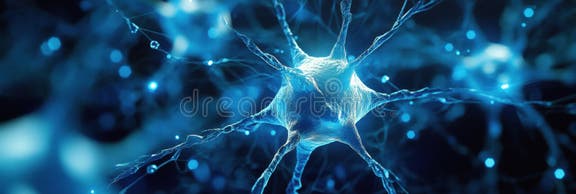 Microscopic View of a Neuron Highlighting Its Intricate Structure and ...