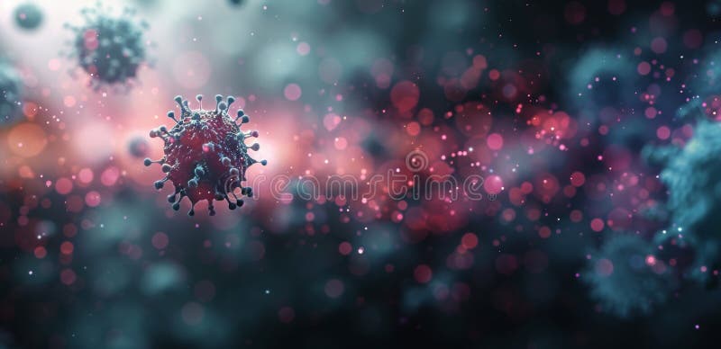 Colorful Visualization of Viruses Illuminated Under Microscopic ...