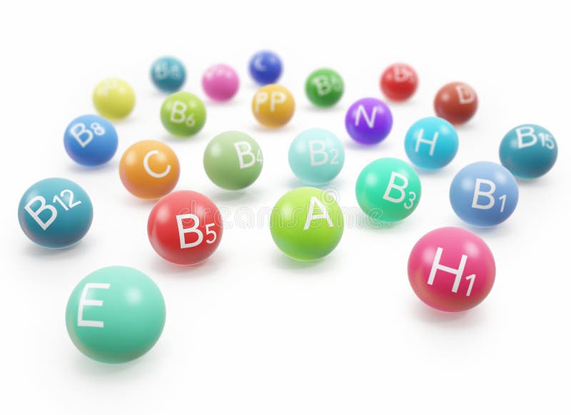 Colorful Vitamins With Shadows In The Form Of Stock Illustration ...