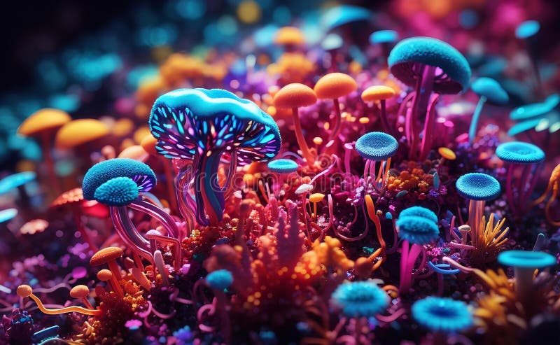 Colorful Vivid Bacteria and Viruses Microscope Macro Shot Stock ...