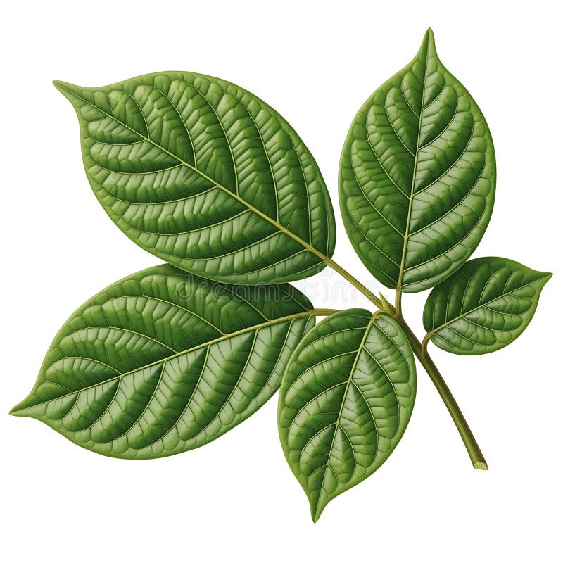 Realistic Leaf Image on White Background Botanical Vivid Leaf Texture ...