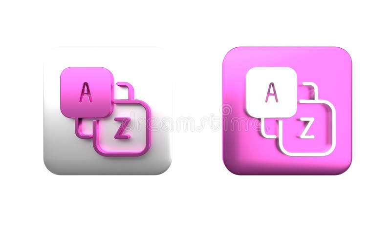 Colorful Vocabulary Icon Isolated on White Background. Square Button ...