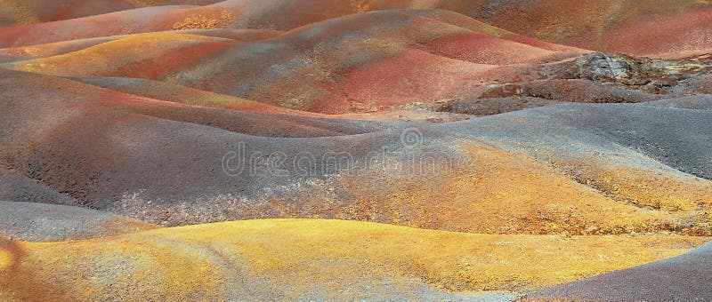 Multi Colored Sand Dunes Of Chamarel Stock Image - Image of hillside ...