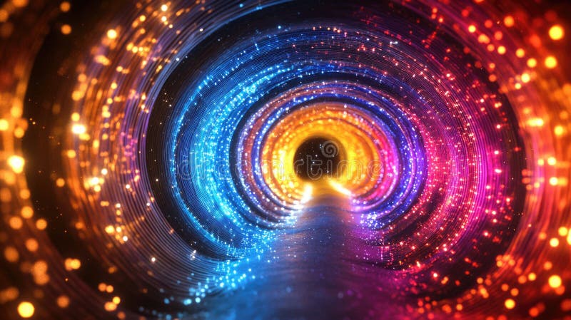 Colorful Vortex Light Energy Sparkling Particles Motion Stock Photos ...