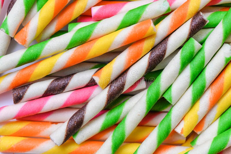 Colorful wafer roll stick stock photo. Image of colorful - 72983292