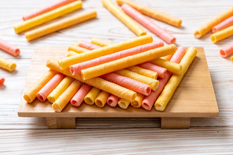 Colorful wafer roll stick stock image. Image of chocolate - 159915495