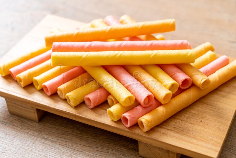 Colorful wafer roll stick stock image. Image of chocolate - 159915495