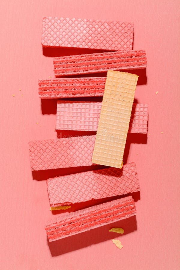 Pink Wafers Macro Isolated stock photo. Image of confectionary - 10171660
