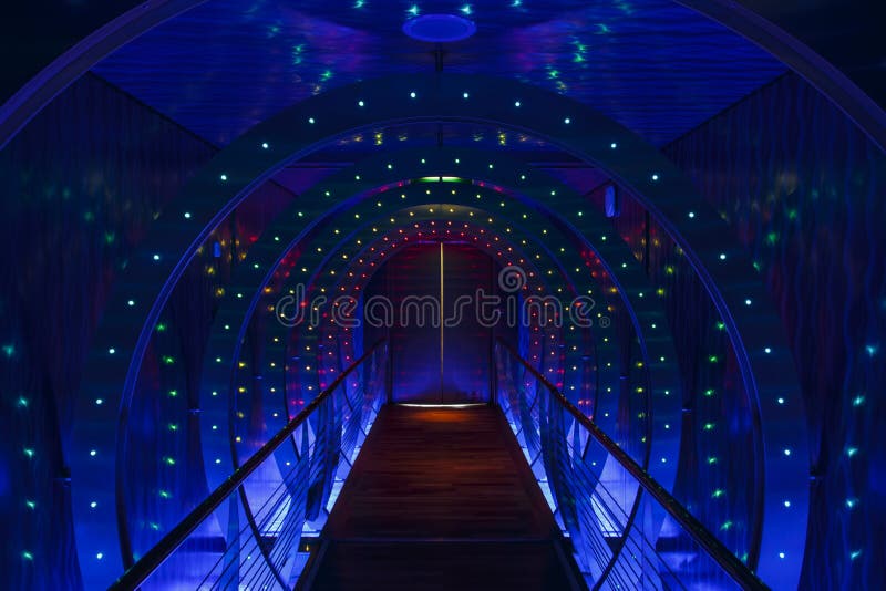 Colorful Walkway Tunnel, 2015 Stock Image - Image of green, walking ...