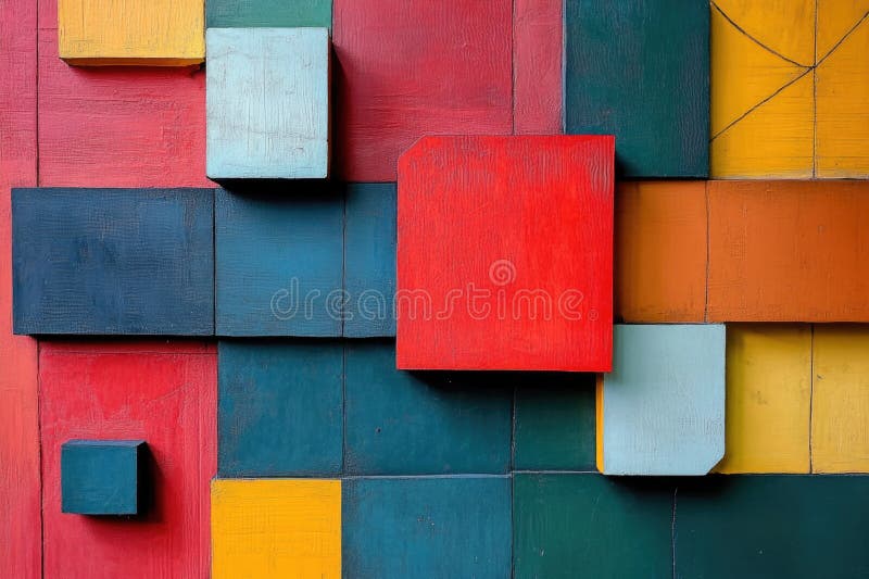 Colorful Wall Blocks stock image. Image of room, blocks - 378088835