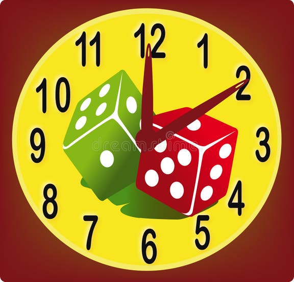 Colorful Wall Clock with Dice Image Stock Vector - Illustration of ...