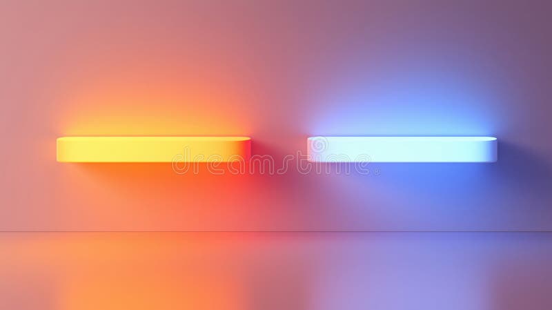 Colorful Wall Lights Orange Blue Glowing Design Stock Image - Image of ...
