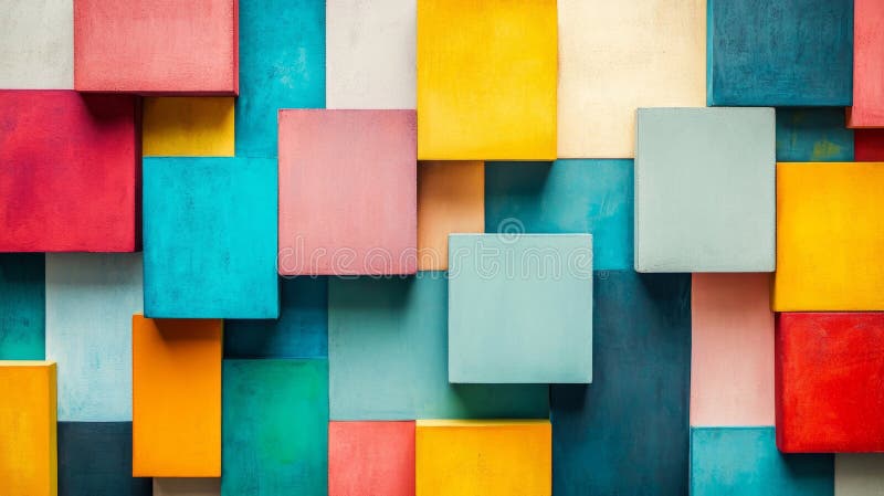 A Colorful Wall Made of Blocks Stock Illustration - Illustration of ...